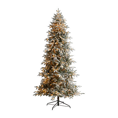 Click here for Nearly Natural Flocked Faux 8 1/2 Foot Pre-Lit Spr... prices
