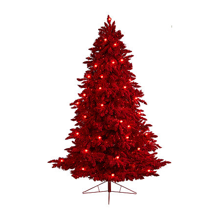 Click here for Nearly Natural Fraser Faux Red 8 Foot Pre-Lit Fir... prices