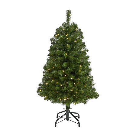 Click here for Nearly Natural Faux Douglas 4 Foot Pre-Lit Fir Chr... prices