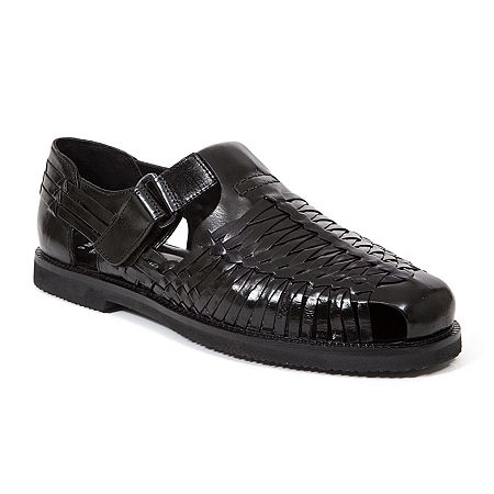 Deer Stags Mens Bamboo-Inspired Fisherman Sandal - Black