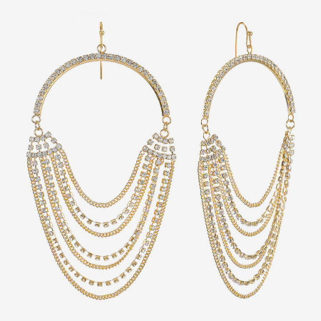 Click here for Bijoux Bar Gold Tone Womens Glass Drop Earrings  O... prices