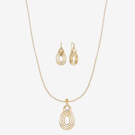 Click here for Liz Claiborne Open Work Pendant Necklace And Drop... prices