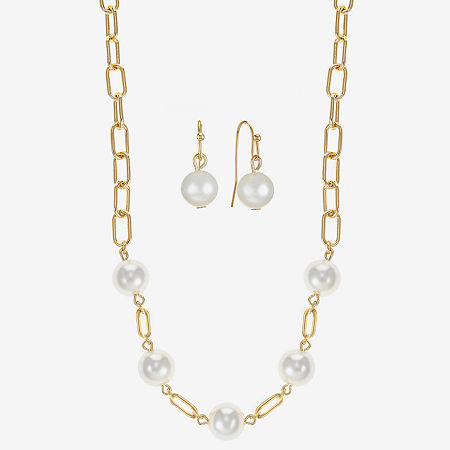 Click here for Liz Claiborne Gold Tone Collar Necklace And Drop E... prices