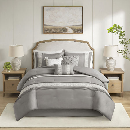 Madison Park Lacey 7-Pc. Comforter Set  King - Grey