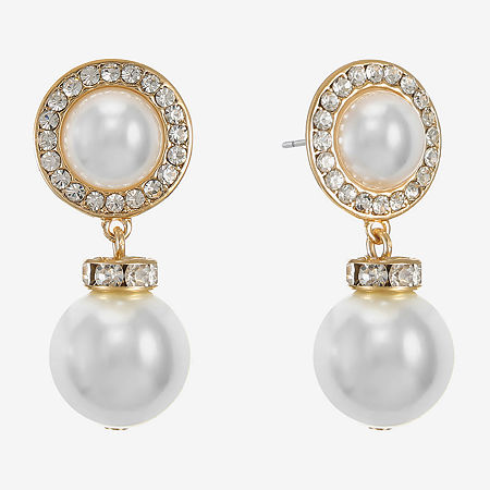 Click here for Monet Jewelry Womens Glass Simulated Pearl Round H... prices