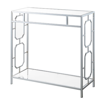 Click here for Omega Glass Top Metal Console Table  One Size  Sil... prices