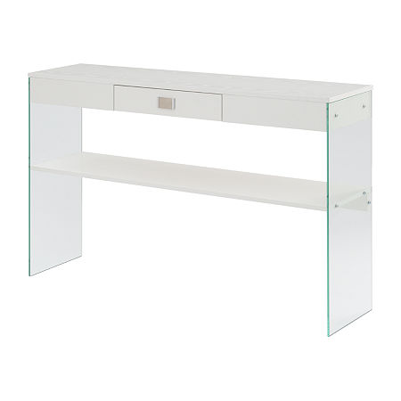 Click here for Soho Glass Top 1-Drawer Console Table  One Size  W... prices