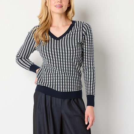 Click here for Worthington Womens V Neck Long Sleeve Pullover Swe... prices