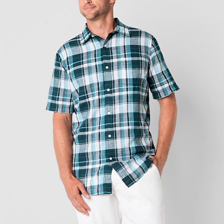 Click here for St. Johns Bay Mens Linen Blend Short Sleeve Classi... prices