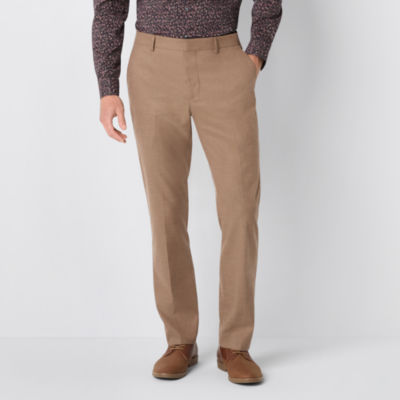 J. Ferrar Mens Slim Slim Fit Flat Front Pant, Color: Brown - JCPenney