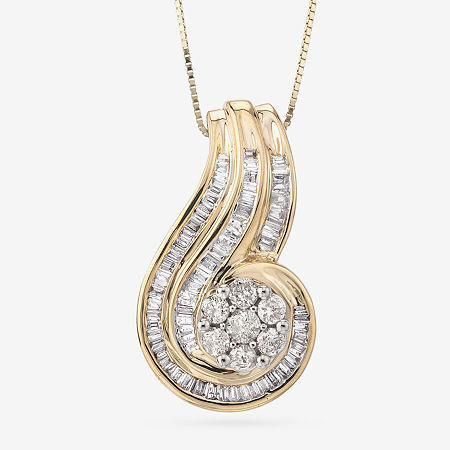 Click here for 3/4 CT.T.W. Natural Diamond 10K Gold Swirl Pendant... prices