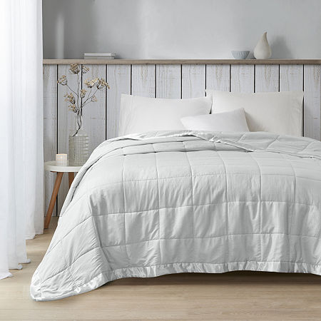 Madison Park Cambria Oversized Down Alternative Satin Trim Blanket  King - Grey