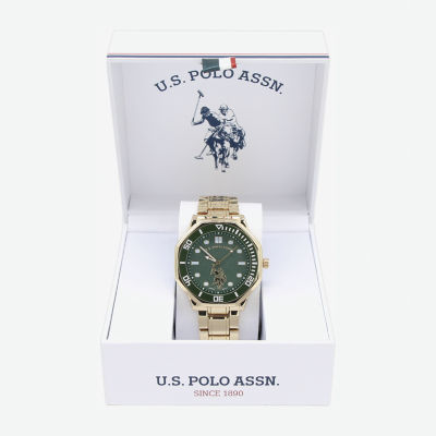 USPA U.S. Polo Assn. Us Polo Assn. Mens Gold Tone Bracelet Watch ...