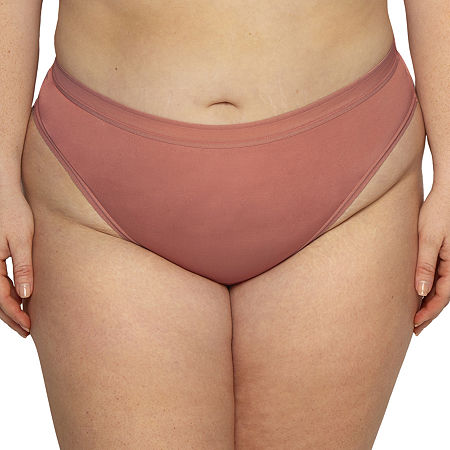 Click here for Curvy Couture Silky Smooth High Cut Thong Panty -... prices