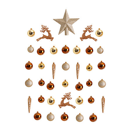 Holiday Christmas 40 Piece Lux Shatterproof Ornament Set - Gold-tone