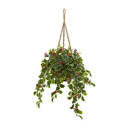 Click here for Nearly Natural 40in. Faux Holly Plant Green Christ... prices