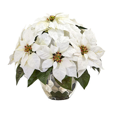 Click here for Nearly Natural 14in Poinsttia Bowl Christmas Table... prices