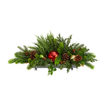 Click here for Nearly Natural 24in. Cedar Pine Faux Arrangement C... prices