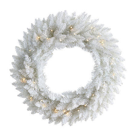 Click here for Nearly Natural 24in. Spruce Artificial Pre-Lit Wre... prices