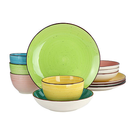 Click here for Elama Hudson 12-pc. Double Bowl Stoneware Dinnerwa... prices
