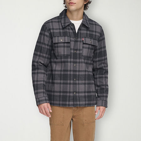 Click here for Levis Mens Flannel Shirt Jacket  Small  Gray prices