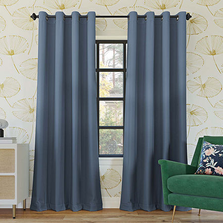 Oslo Theater Grade Extreme 100 Blackout Grommet Curtain Panel - Denim blue