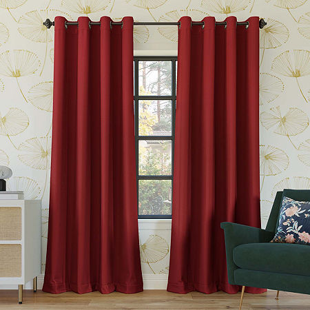 Oslo Theater Grade Extreme 100 Blackout Grommet Curtain Panel - Holiday red
