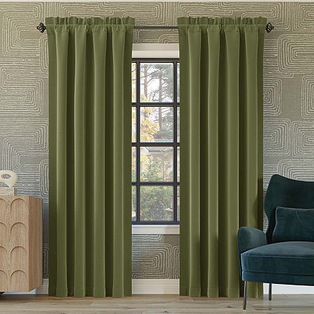 Oslo Theater Grade Extreme 100 Blackout Rod Pocket Curtain Panel - Sage green