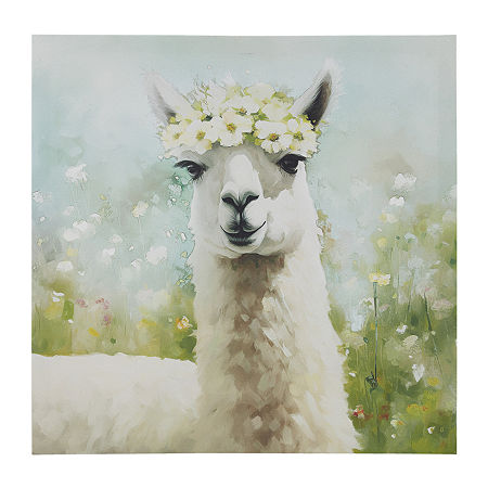 Madison Park Sunshine Animals Llama Canvas Wall Art - Medium Gre