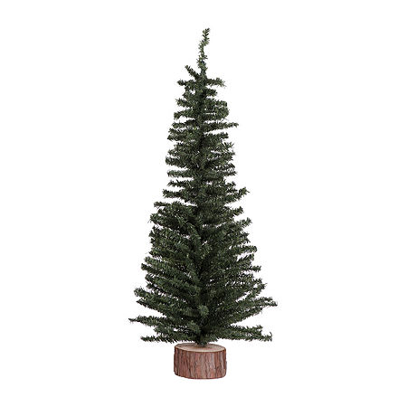 Click here for 2 Mini Pine Artificial Christmas Tree with Wood Ba... prices