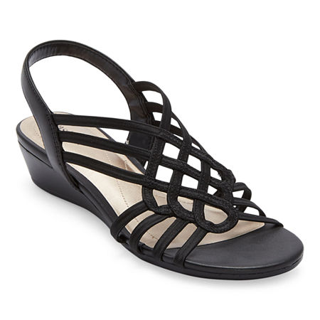 Click here for east 5th Womens Reno Wedge Sandals  9 Medium  Blac... prices