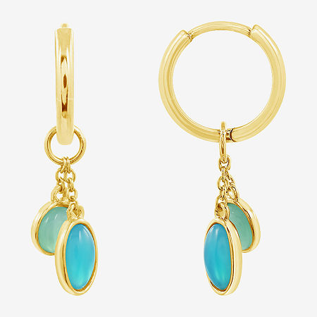 Click here for Womens Green Agate 14K Gold Over Silver Round Drop... prices