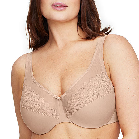 Glamorise Full Figure Plus Size Wonder Wire Minimizer Underwire Bra  9003 - Cafe