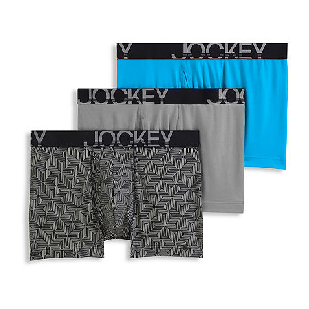 Jockey ActiveStretch 4 Boxer Brief - 3 Pack - Extra Truquoise/z Stripe/pebble