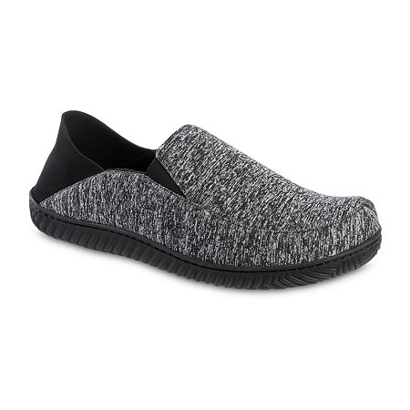 Isotoner Mens Slip-On Slippers  X-large  Black