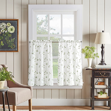 Click here for CHF Botanical Embroidery 2-pc. Rod Pocket Window T... prices