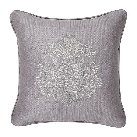 J Queen New York Mary Embroidered Decorative Pillow  18 x 18 - Lavender