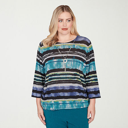Click here for Alfred Dunner Lake Champlain Womens Crew Neck 3/4... prices