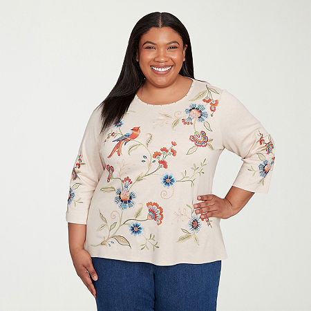 Click here for Alfred Dunner Sunset Canyon Womens Plus Crew Neck... prices