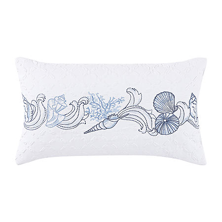 J Queen New York Bayside Boudoir Decorative Pillow  12 x 21 - Blue