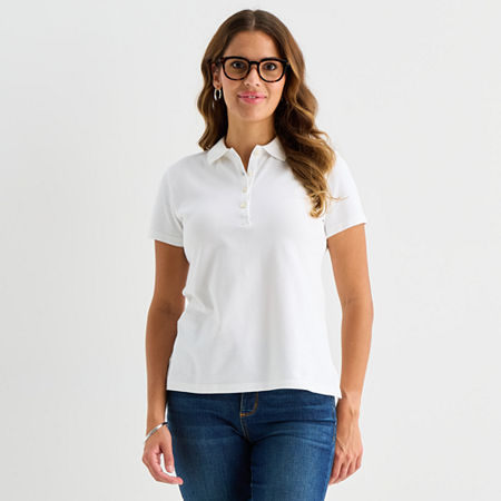Click here for St. Johns Bay Womens Short Sleeve Polo Shirt  X-la... prices