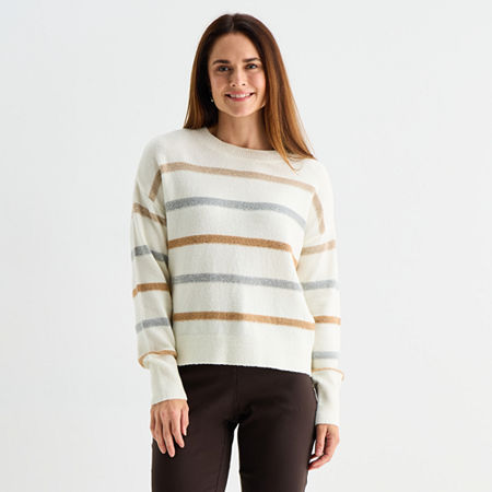 Click here for Liz Claiborne Womens Crew Neck Long Sleeve Striped... prices