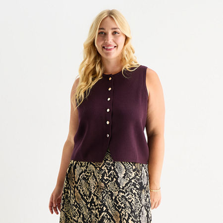 Click here for Worthington Plus Womens Crew Neck Sleeveless Pullo... prices