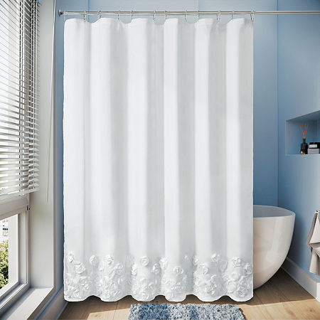 Click here for Awesome Home Floral Ruffle Shower Curtain  One Siz... prices