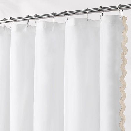 Click here for Awesome Home Scalloped Woven Fabric Shower Curtain... prices