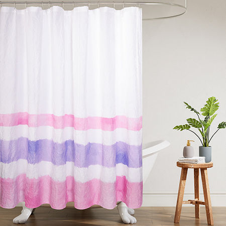 Click here for Awesome Home Crinkle Stripe Recycled Shower Curtai... prices