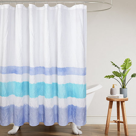 Click here for Awesome Home Crinkle Stripe Recycled Shower Curtai... prices
