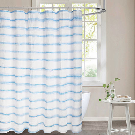 Click here for Awesome Home Wavy Stripe Recycled Shower Curtain... prices