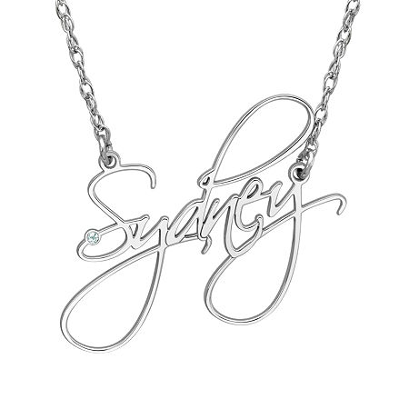 Click here for New White Diamond Accent Name Necklaces  One Size... prices