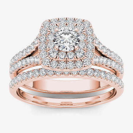Click here for 1 CT.T.W. Natural Diamond 10K Rose Gold Bridal Rin... prices